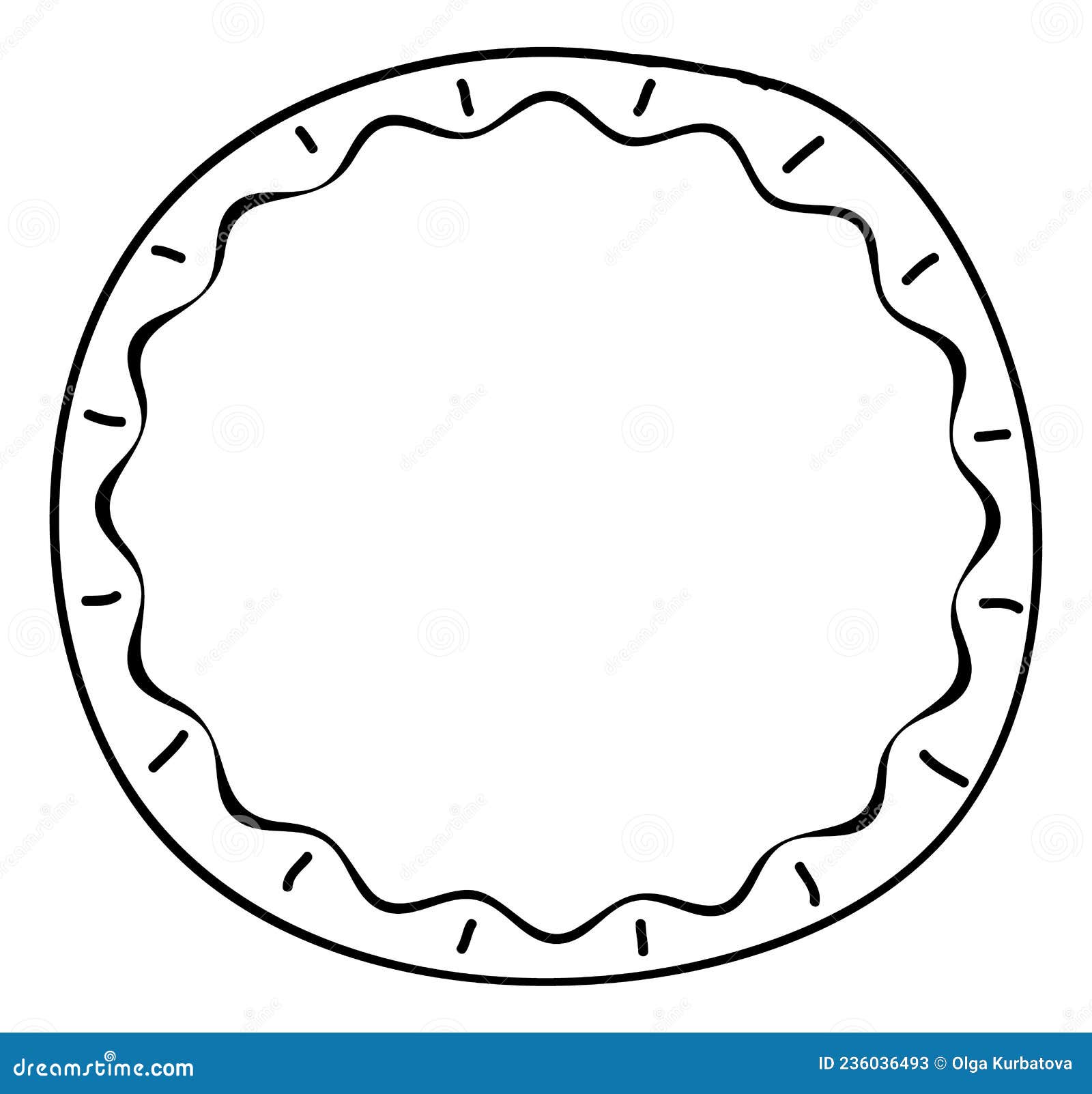 Fancy Round Frame in Hand Drawn Doodle Style Stock Vector ...