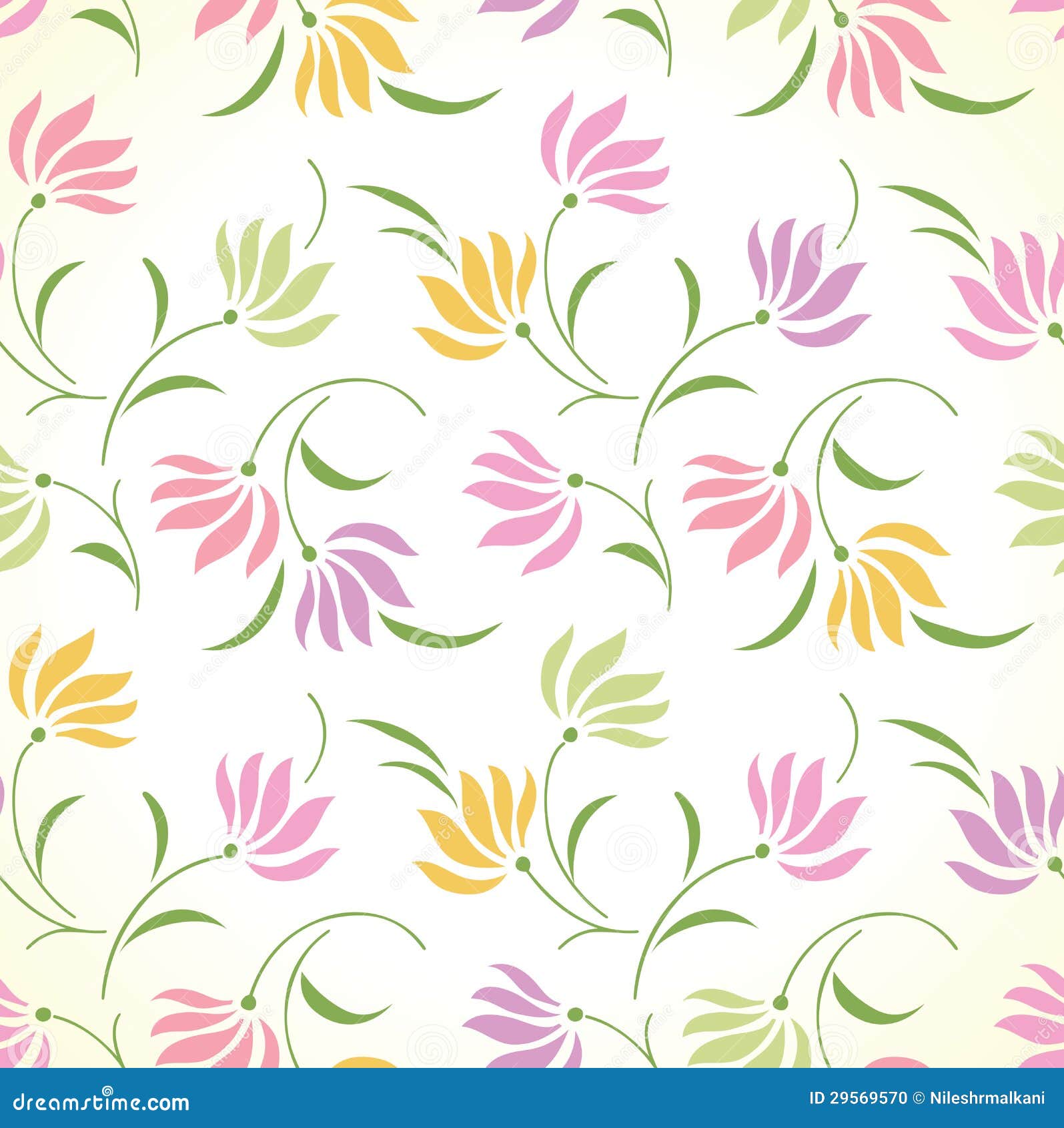 Fancy Seamless Pattern Of Red And Orange Geometrical Elements On Yellow ...