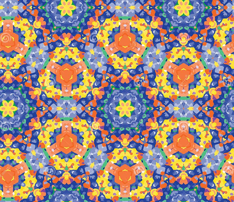 Fancy Seamless Pattern with Beautiful Decoration of Different Colors ...