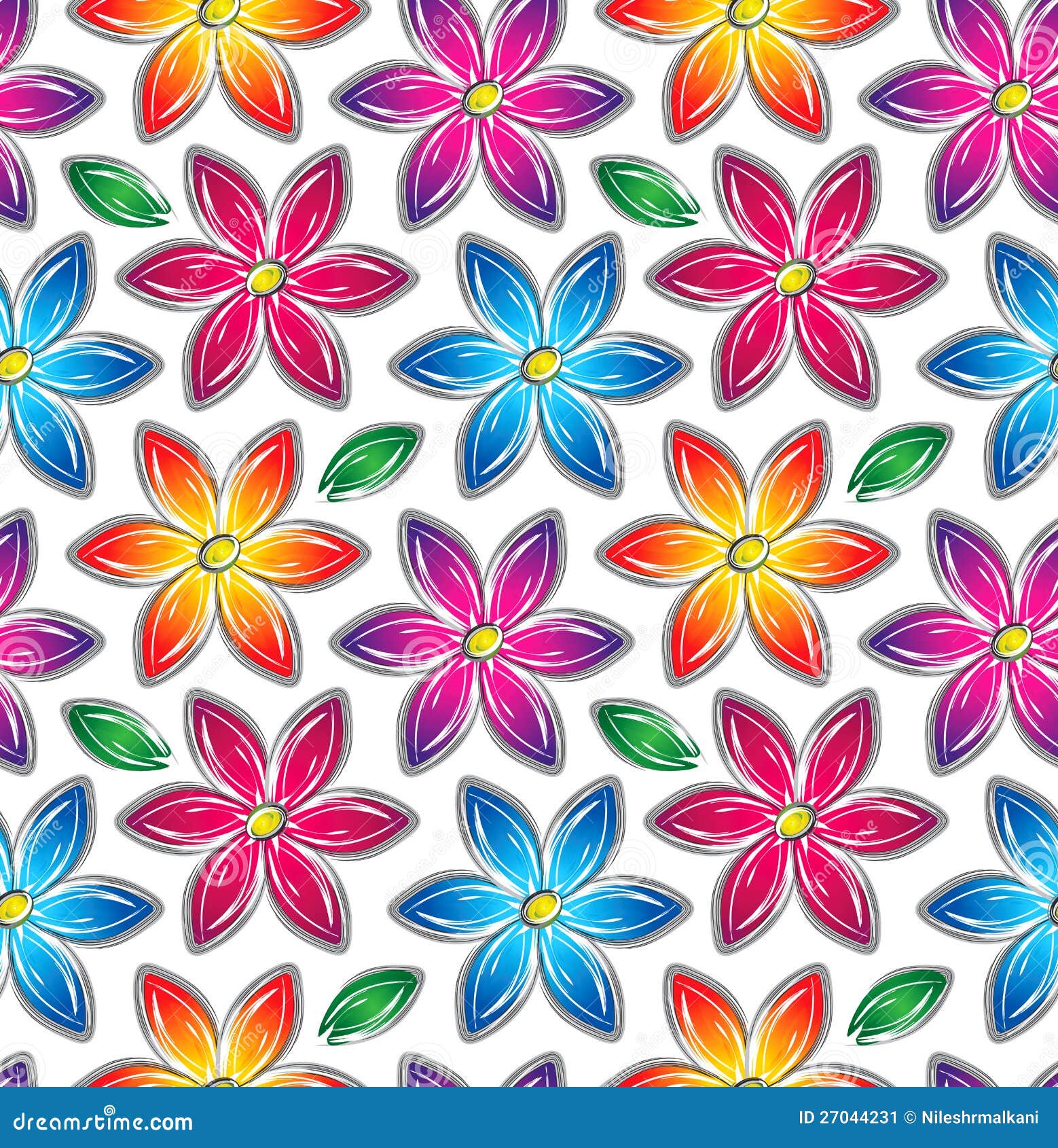 Fancy Seamless Pattern Of Red And Orange Geometrical Elements On Yellow ...