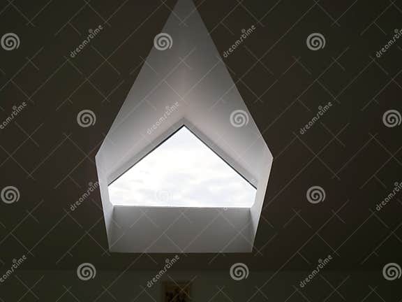 Fancy Shaped Attic Window Interior of the Room Stock Image - Image of ...