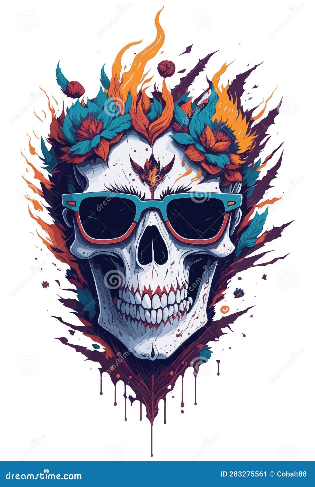 Smiling Skull Skeleton Smiley Face. Smiley Dripping From The Skull ... Smiling Skull Skeleton Smiley Face. Smiley Dripping From The Skull ...