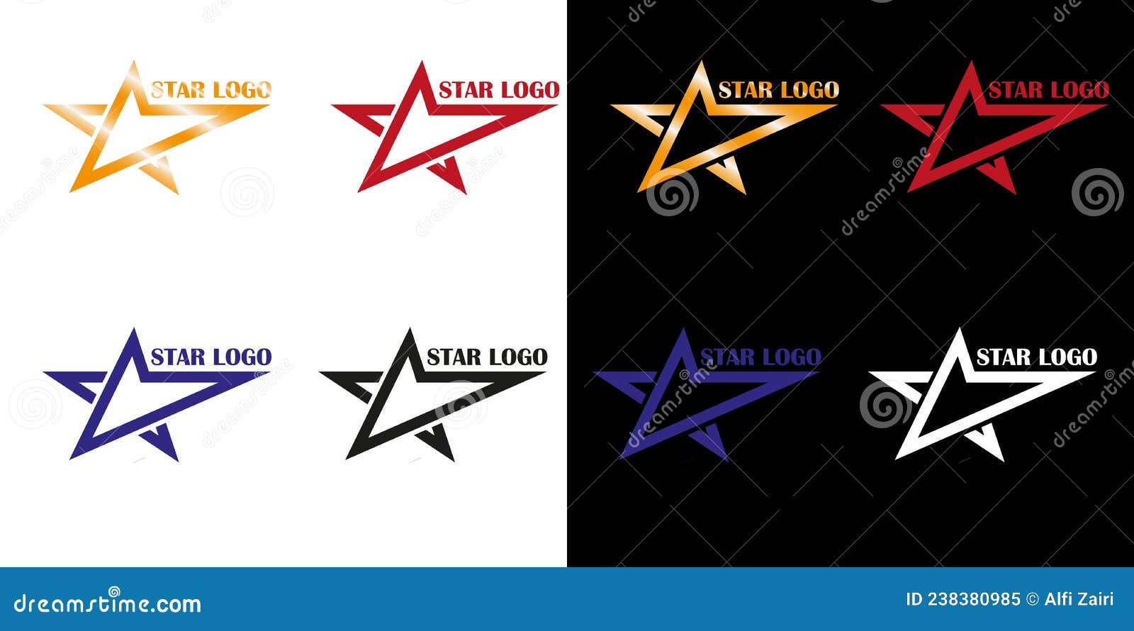 Fancy Star Logo with Various Color Stock Vector - Illustration of ...