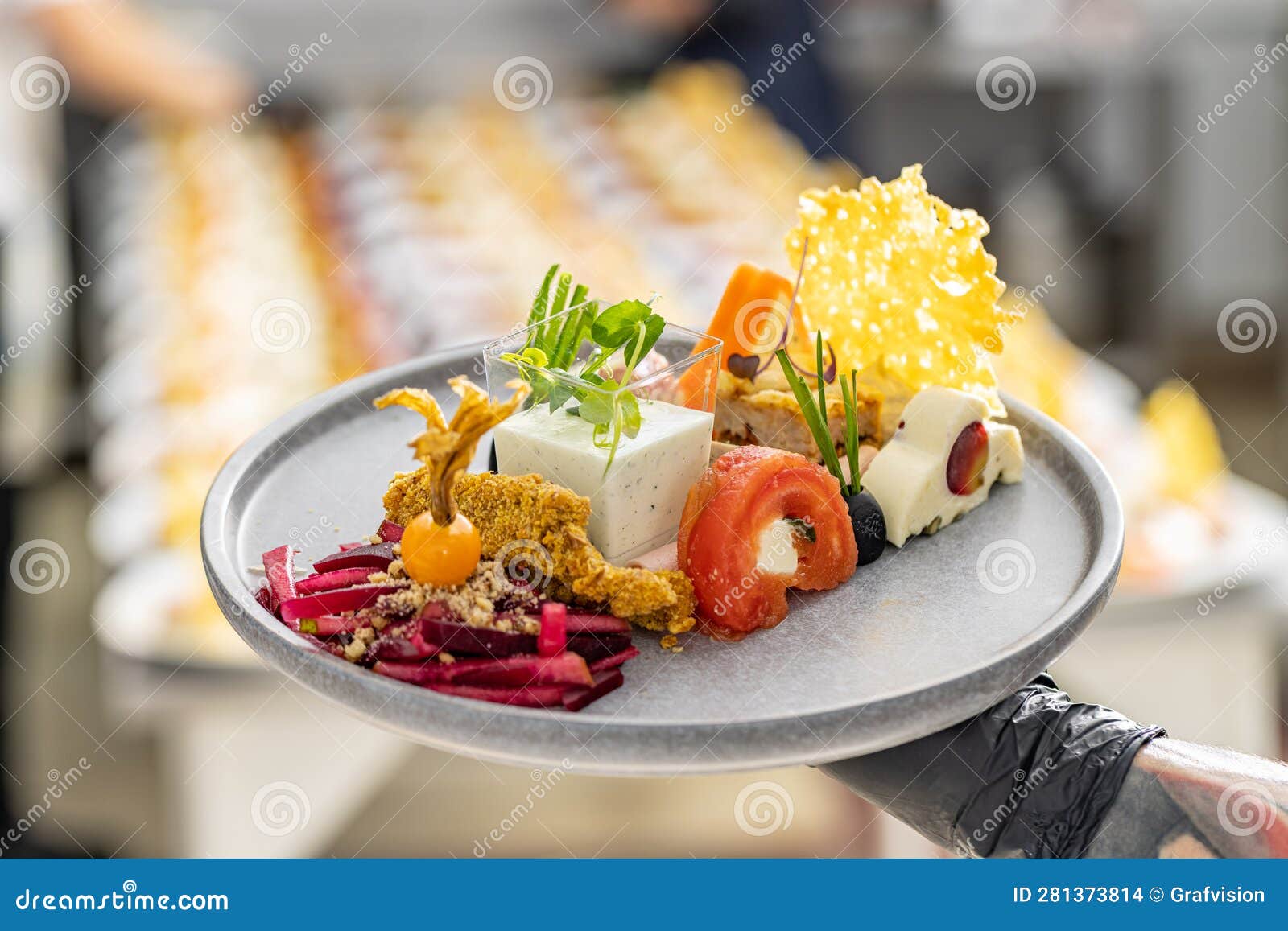 Fancy starter plate stock photo. Image of selection - 281373814