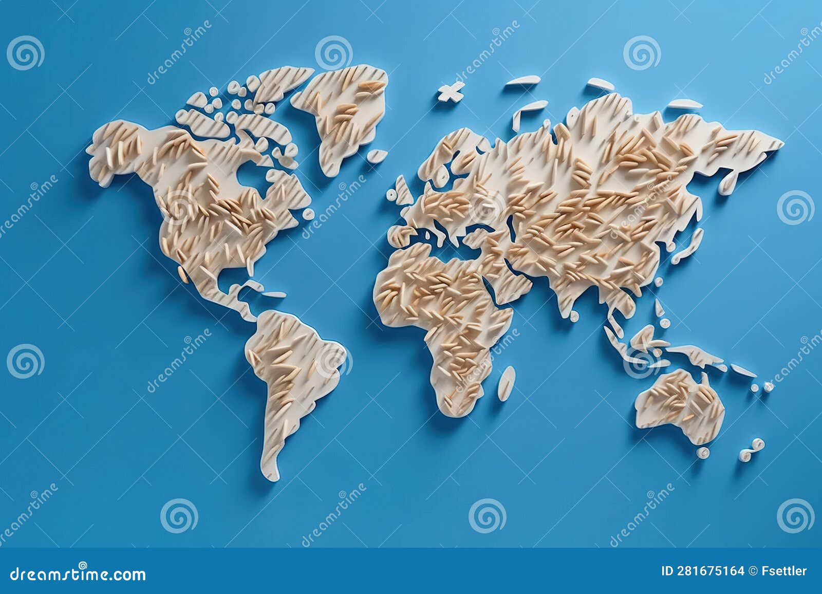 The Fancy Stylized World Map Executed in Style Quilling. Stock ...