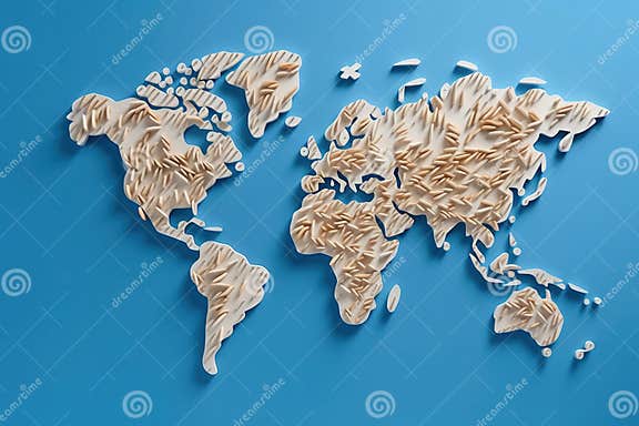 The Fancy Stylized World Map Executed in Style Quilling. Stock ...