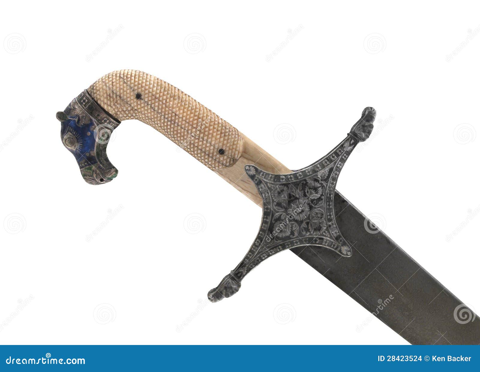 Fancy sword hilt isolated. stock photo. Image of hilt - 28423524