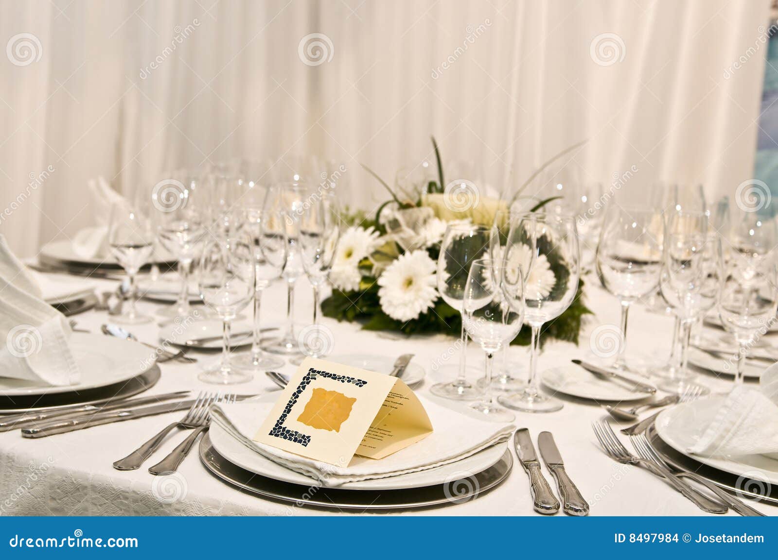Fancy Table Set for a Wedding Celebration Stock Photo - Image of dine ...
