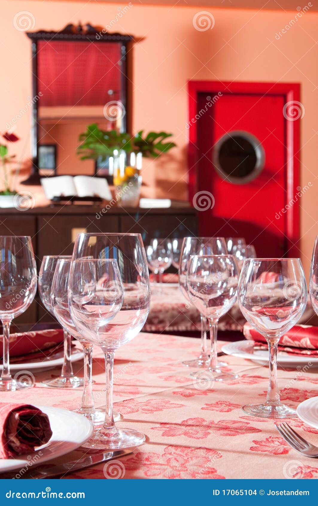 Fancy Table Set for Wedding or Christmas Stock Photo - Image of glass ...