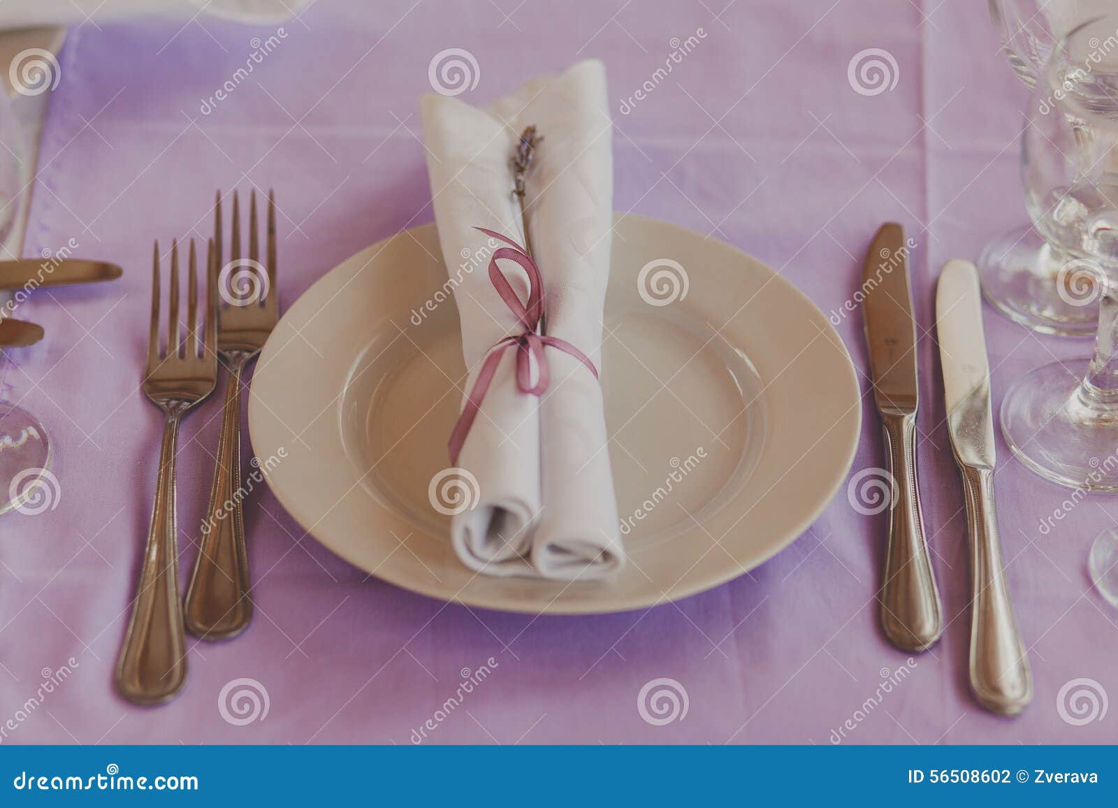 Fancy Table Set for a Wedding Dinner Stock Photo - Image of candle ...