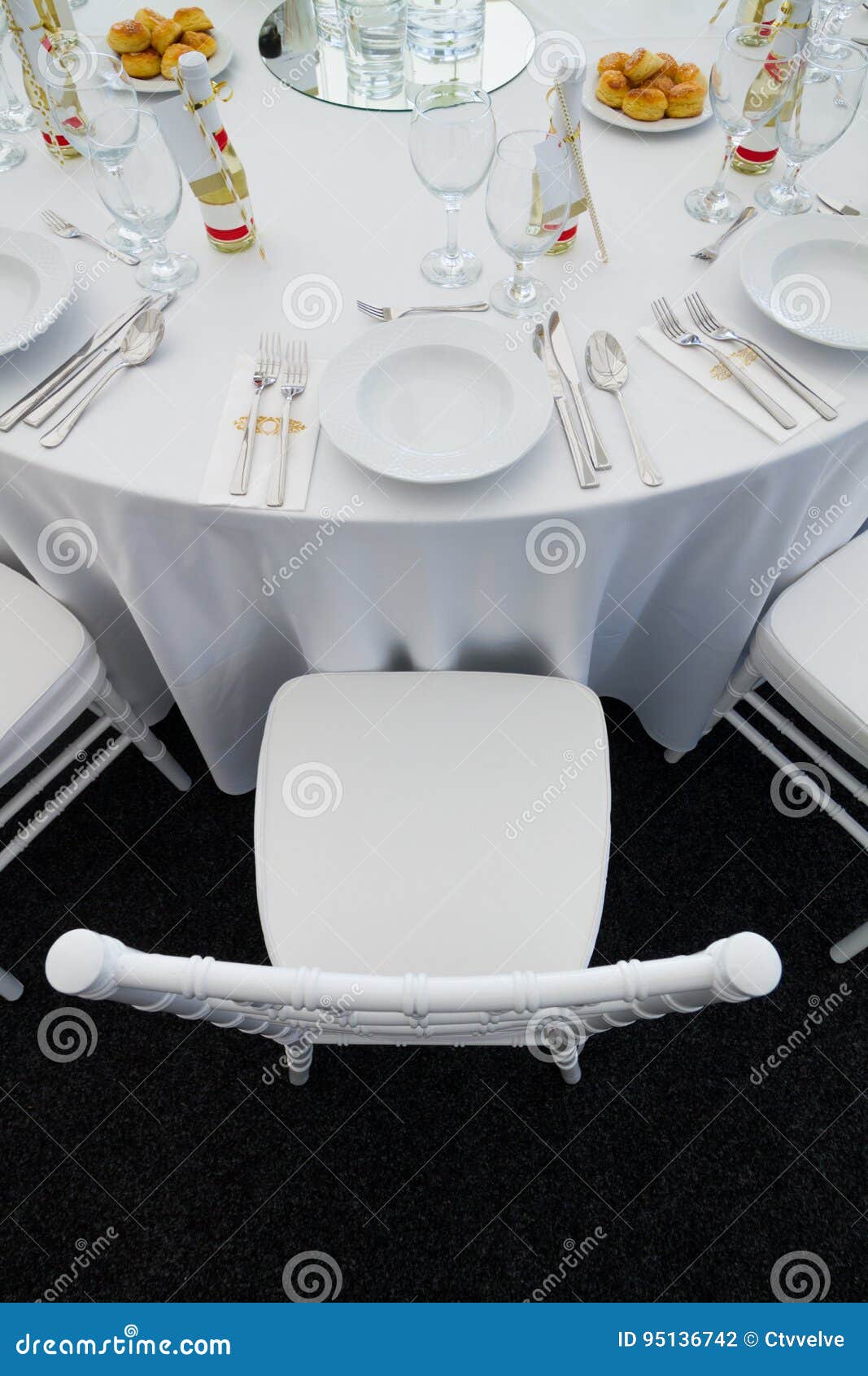 Fancy Table Set for a Wedding Dinner Stock Photo - Image of fork ...