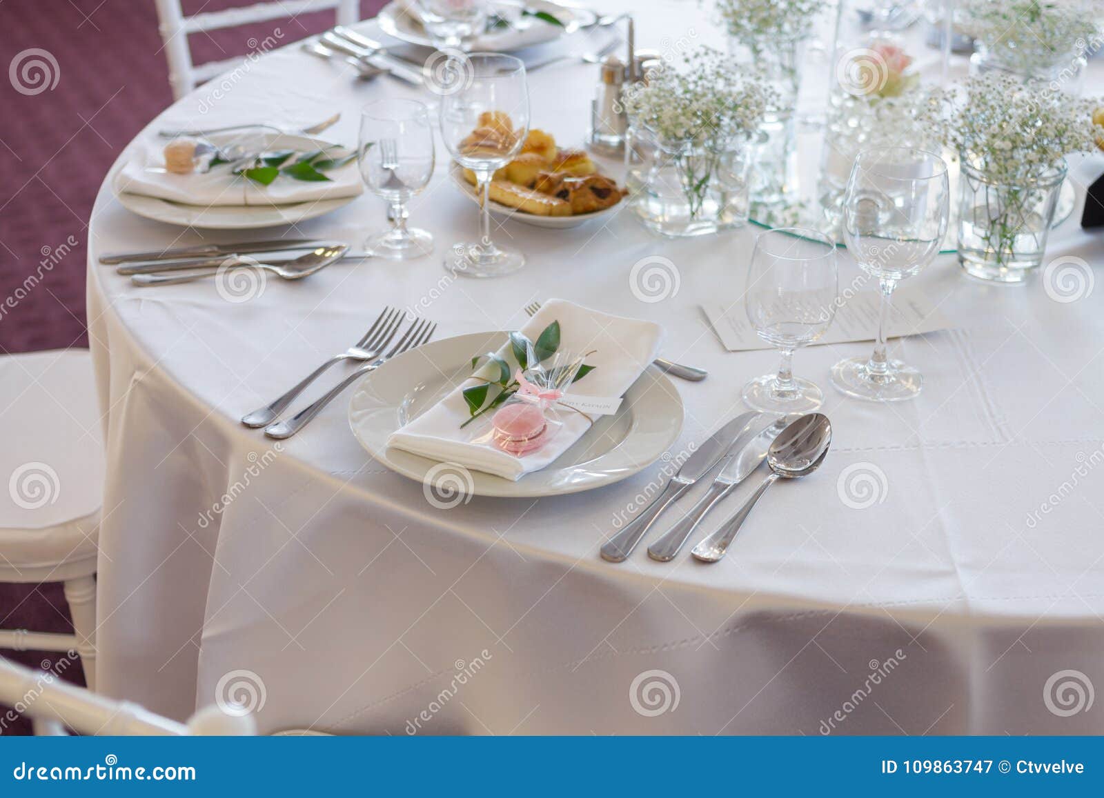 Fancy Table Set for a Wedding Stock Image - Image of elegant, cloth ...