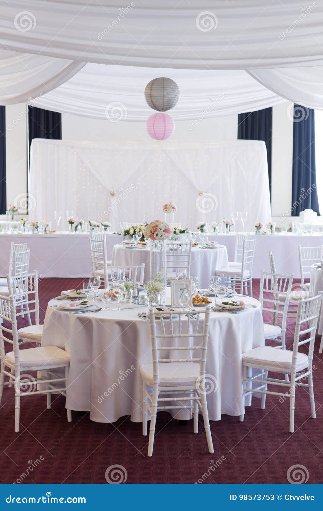 Fancy Table Set for a Wedding Stock Image - Image of celebration ...