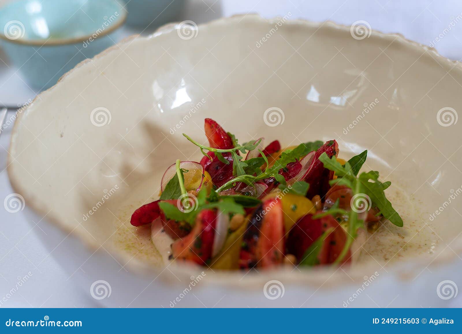 Fancy Tomato Salad in White Bowl Stock Image - Image of fancy, diet ...
