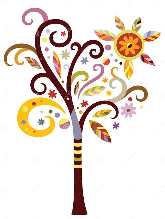 Fancy Tree stock vector. Illustration of swirls, plant - 16182469