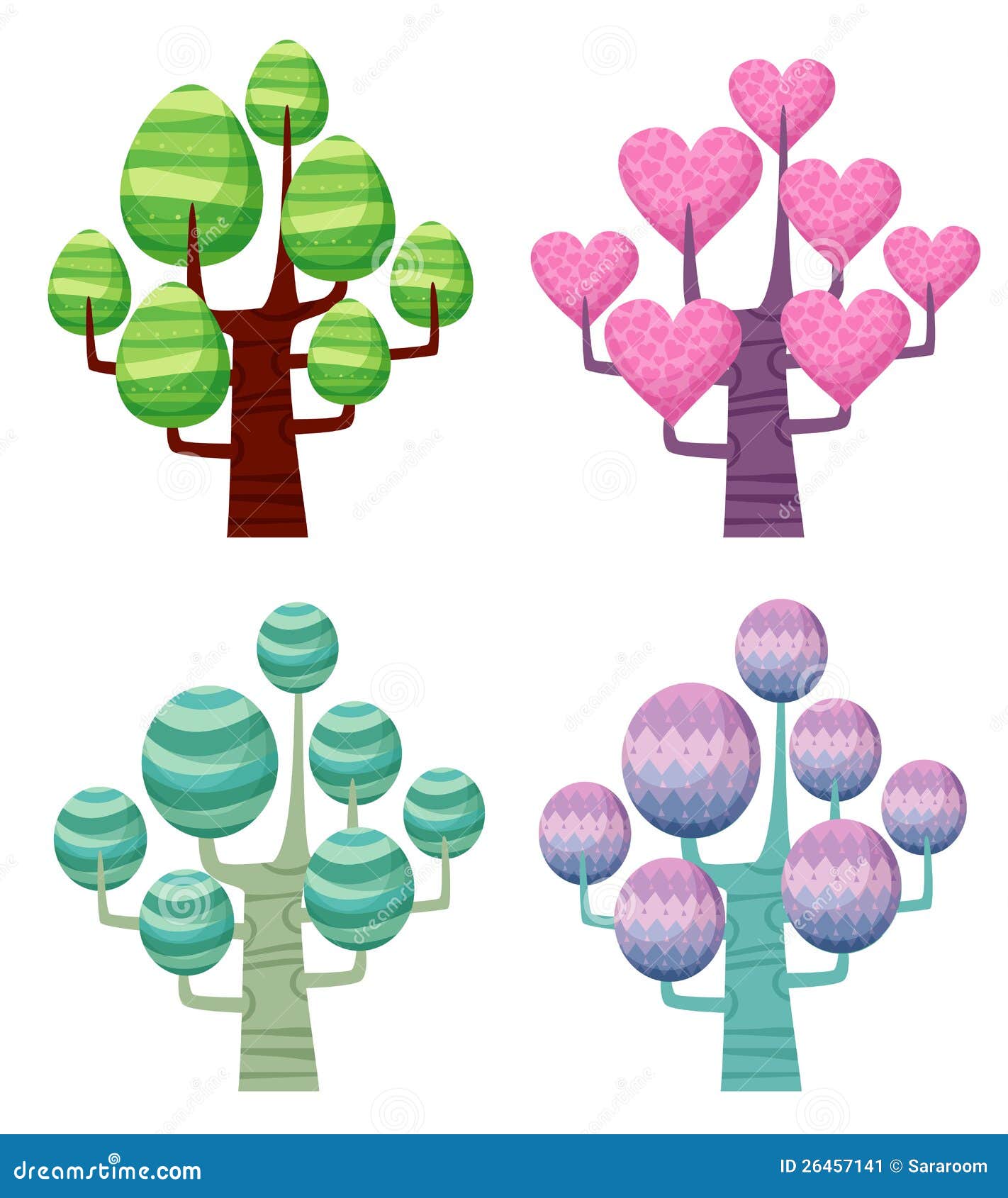 Fancy Tree set stock vector. Illustration of silhouette - 26457141