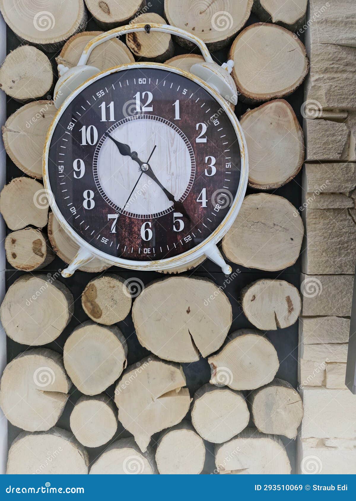 Fancy Vintage Clock on a Wall Stock Image - Image of texture, time ...