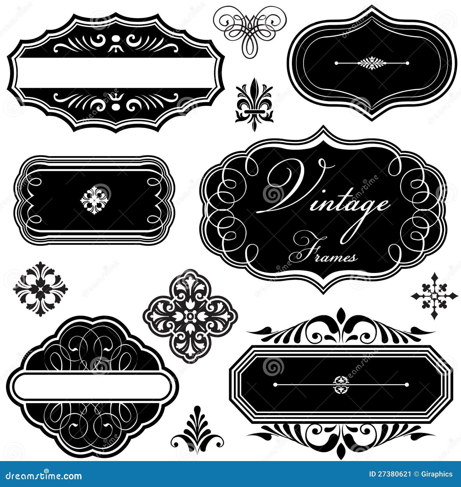 Fancy Vintage Frames and Ornaments Stock Vector - Illustration of ...