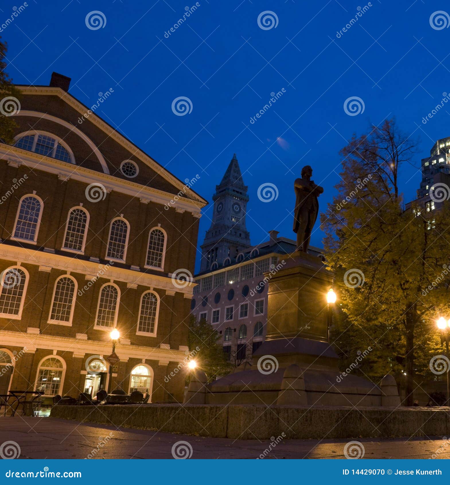 Faneuil hall in Boston stock photo. Image of statue, archutecture ...