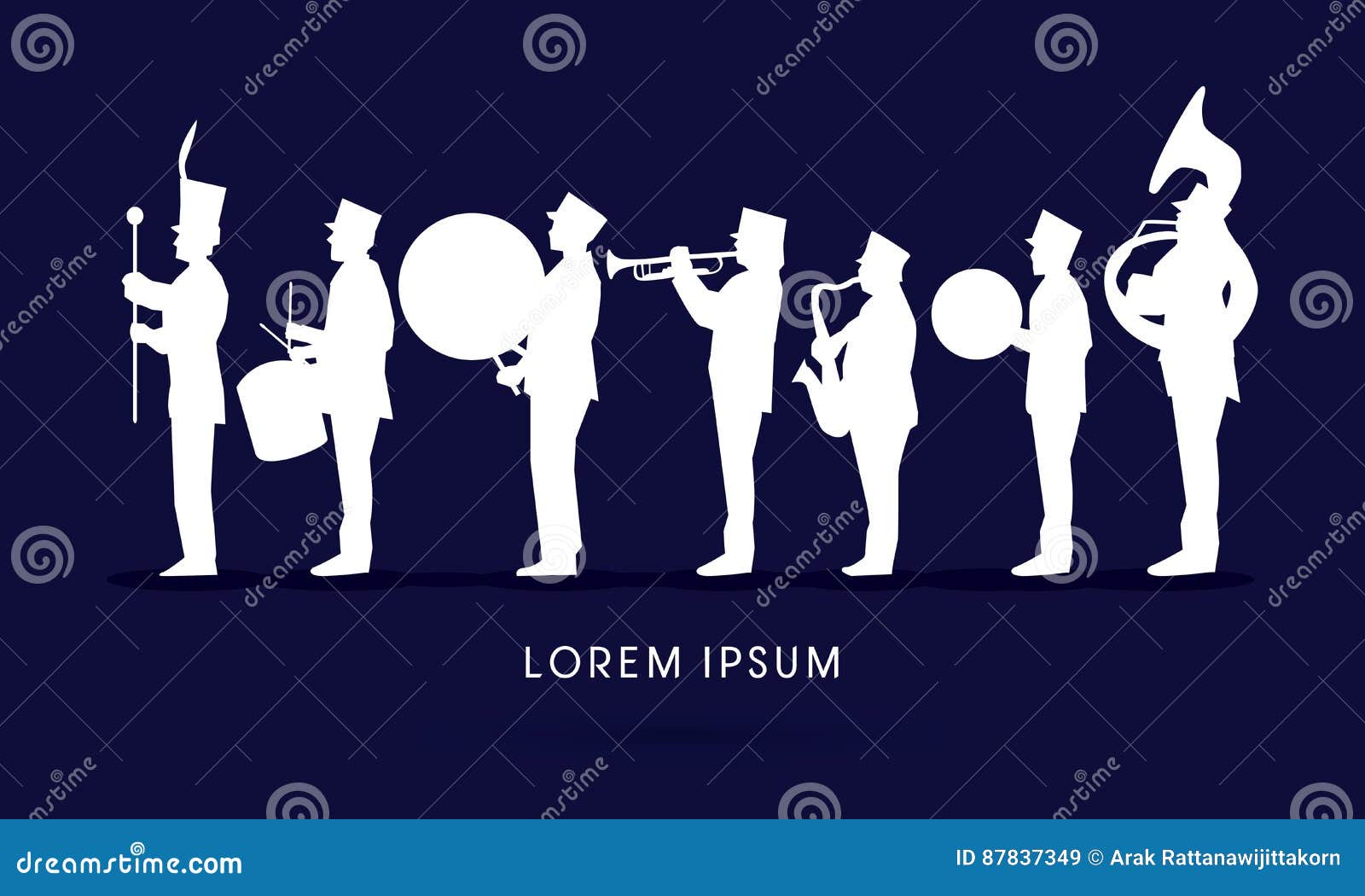 Fanfare de silhouette illustration de vecteur. Illustration du laiton ...