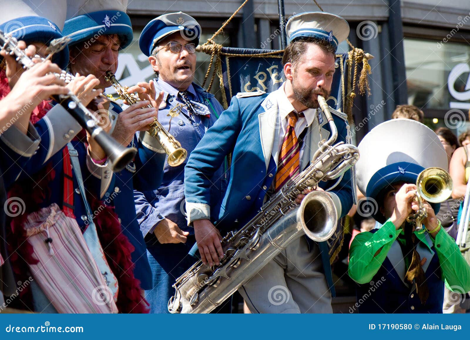 Fanfare in street show editorial image. Image of cantal - 17190580