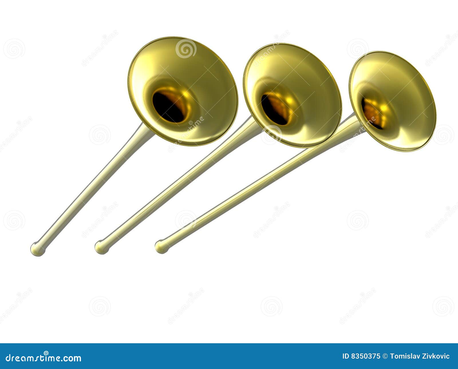 Fanfarria de oro 3D stock de ilustración. Ilustración de soplo - 8350375