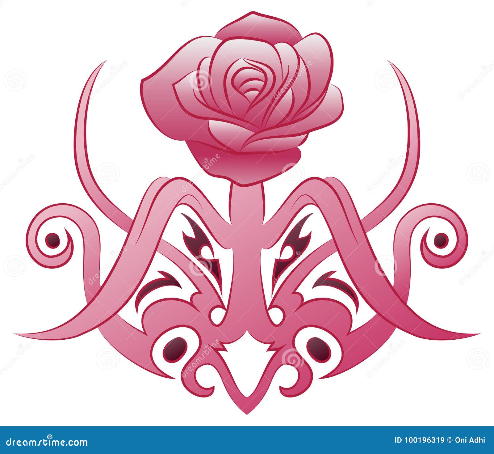 Fang flower tattoo stock illustration. Illustration of background ...