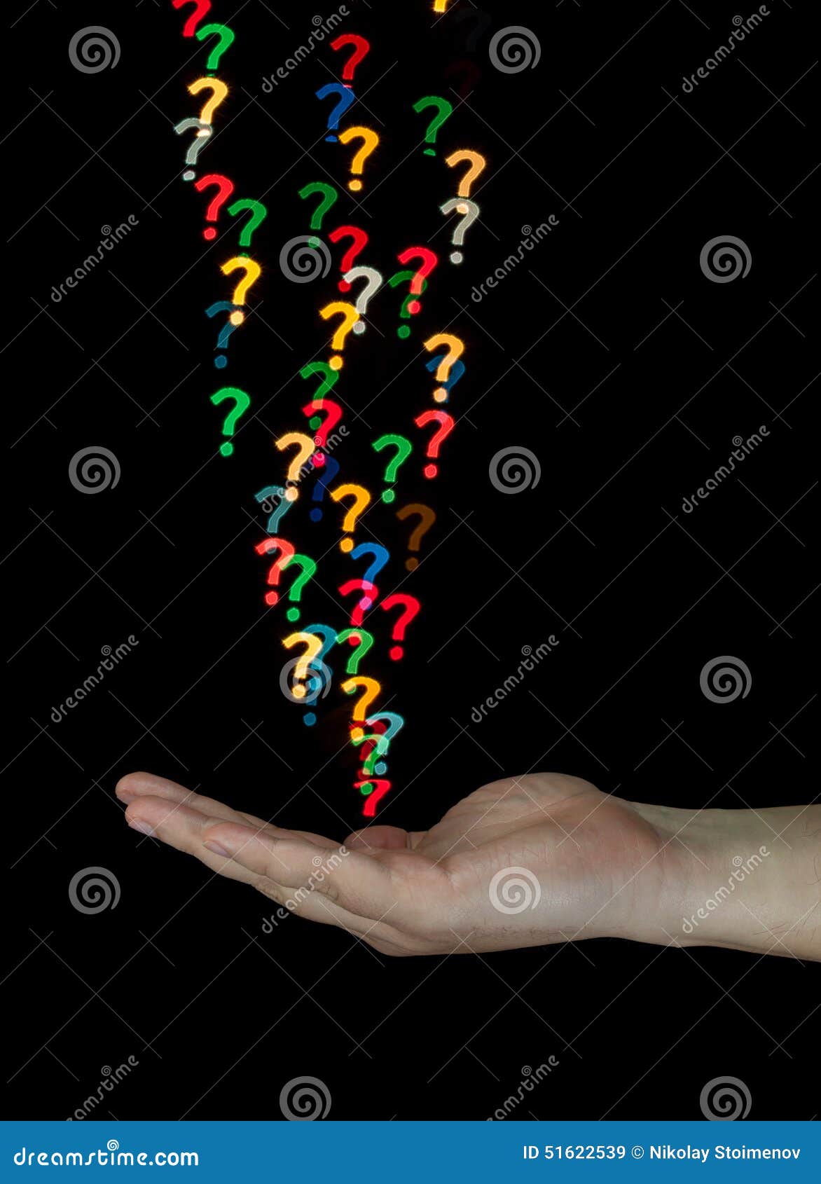 Fangendes Fragezeichen Gemacht Vom Licht Stockbild - Bild von blau ...