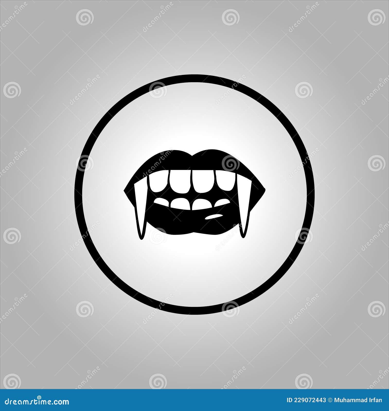 Fangs and Lips Vector Icon or Logo for Halloween Stock Vector ...