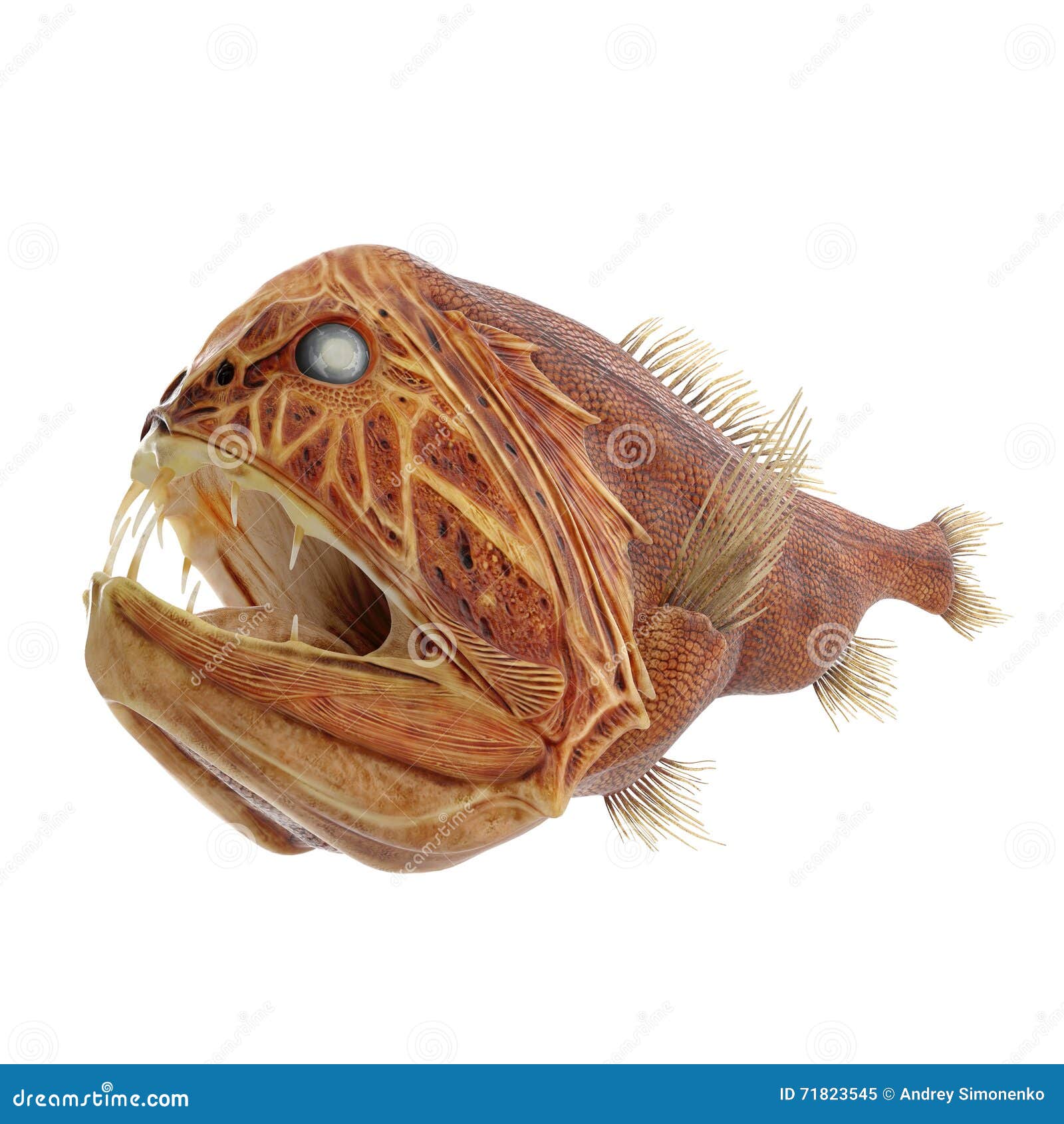 Fangtooth Fish In The Style Of Steam Punk Isolated On White Background ...