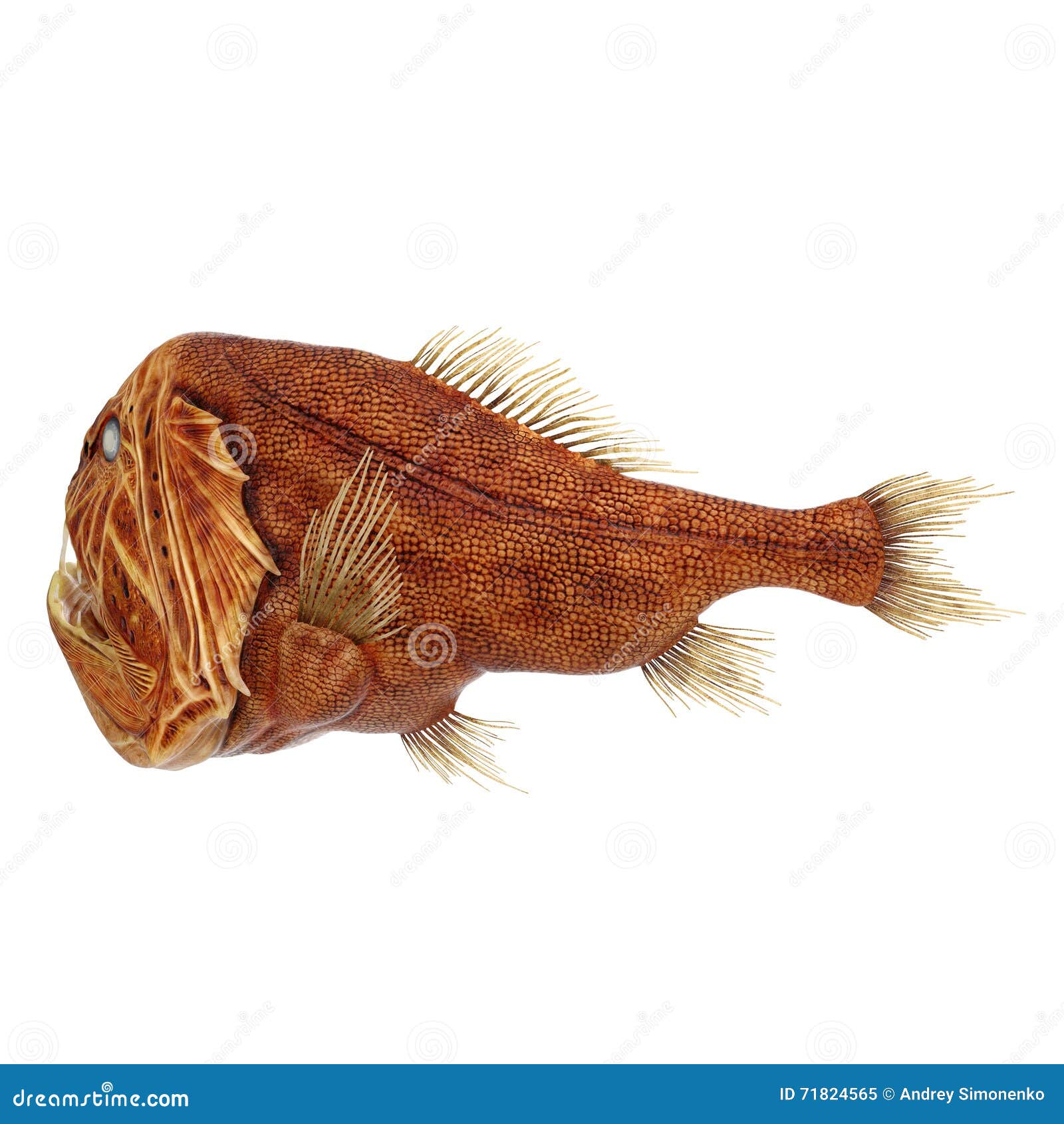 Fangtooth Fish In The Style Of Steam Punk Isolated On White Background ...
