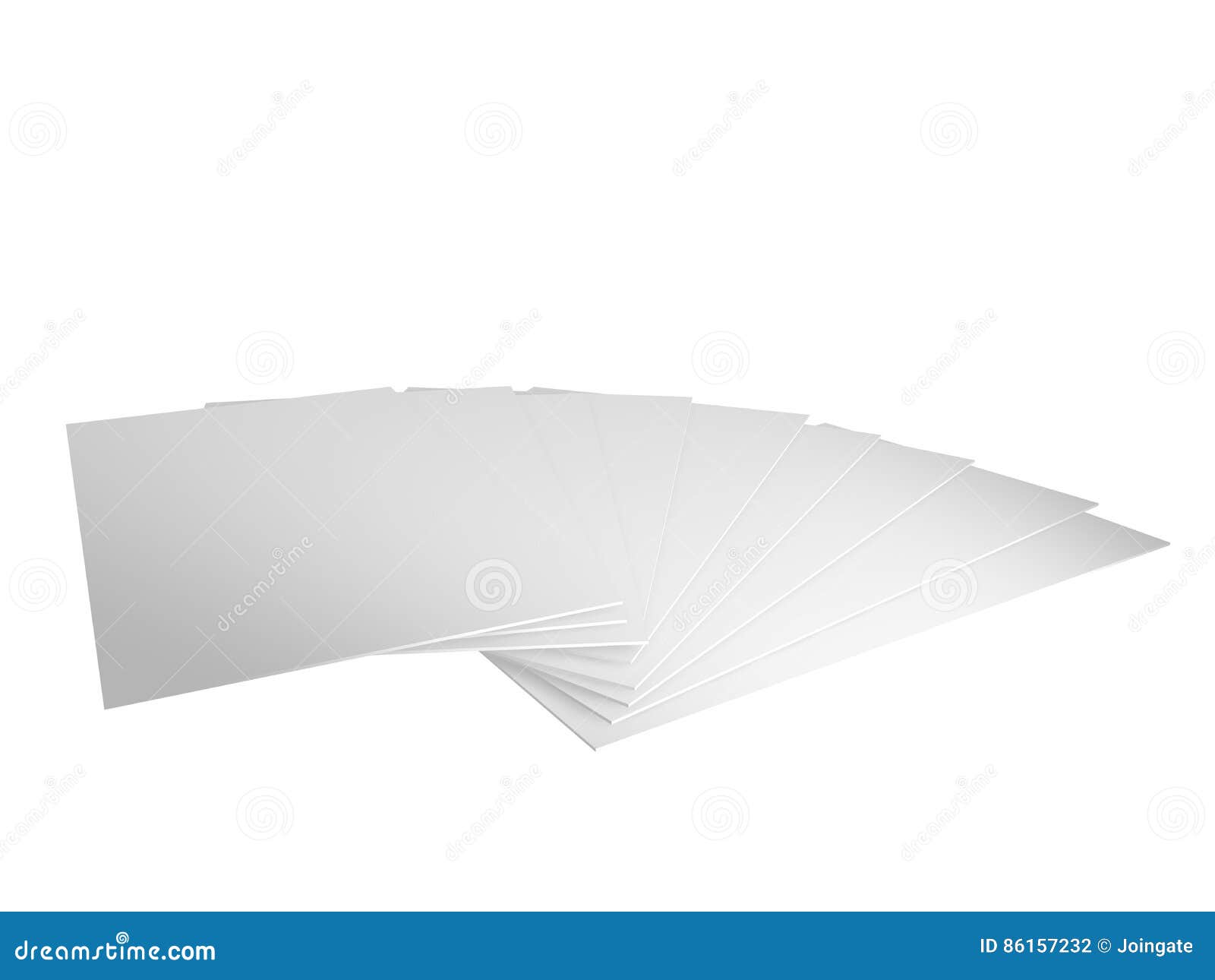 Fanned Out Leaflets in Plain White Paper Stock Illustration ...