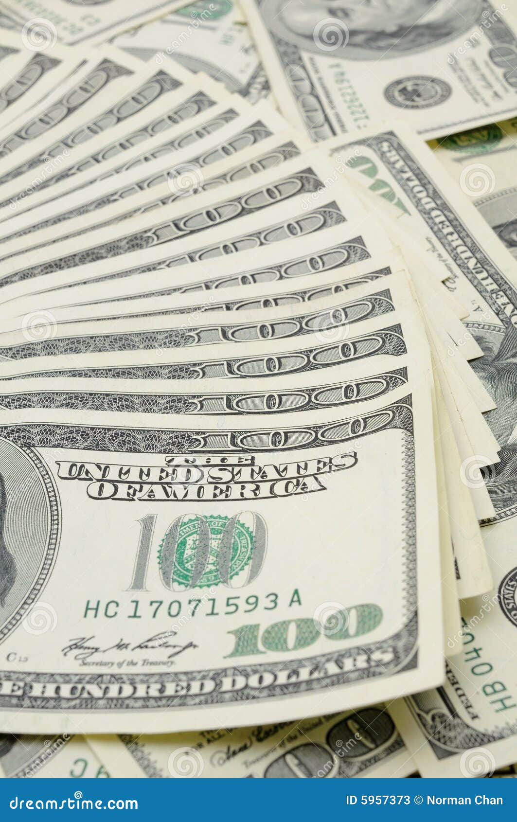 Fanned Out US One Hundred Dollar Bills Stock Image - Image of paper ...