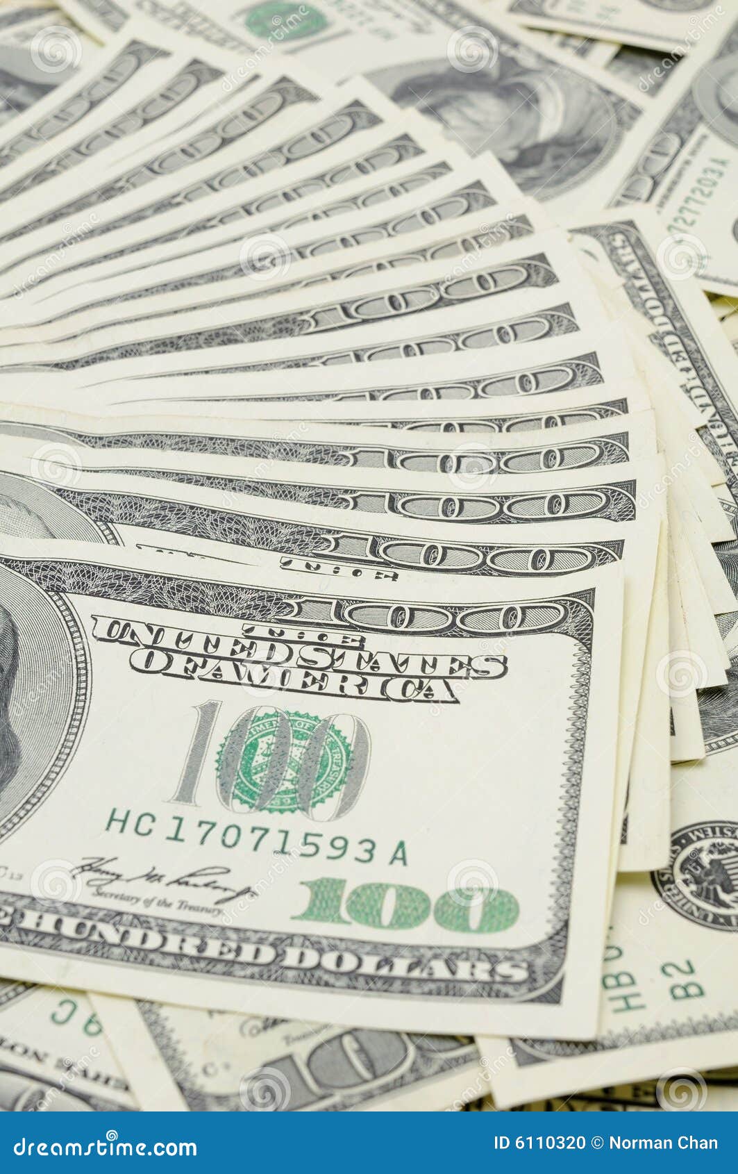 Fanned Out US One Hundred Dollar Bills Stock Photo - Image of united ...