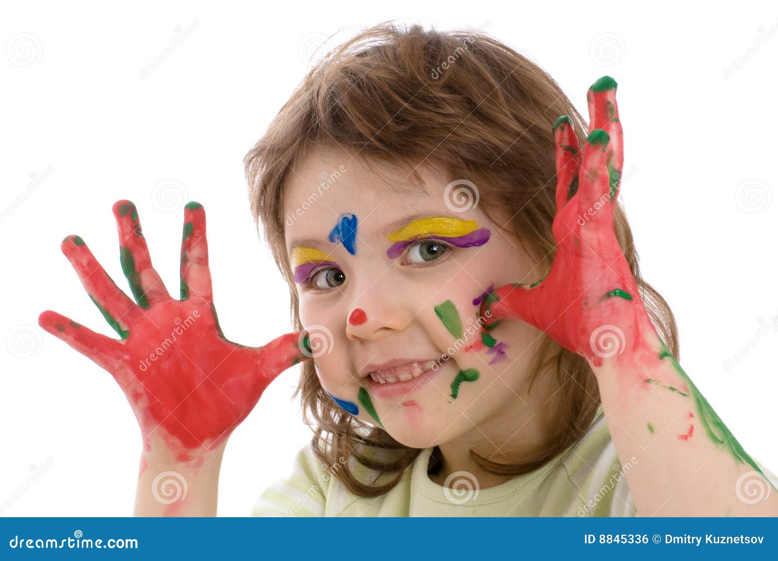 Fanny Girl with Painted Hands Stock Photo - Image of cheerful, people ...