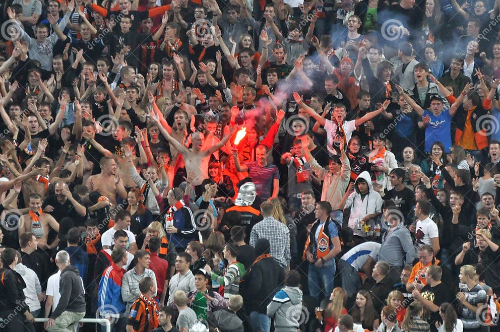 Fans Burn Fireworks in the Stands Editorial Image - Image of field ...