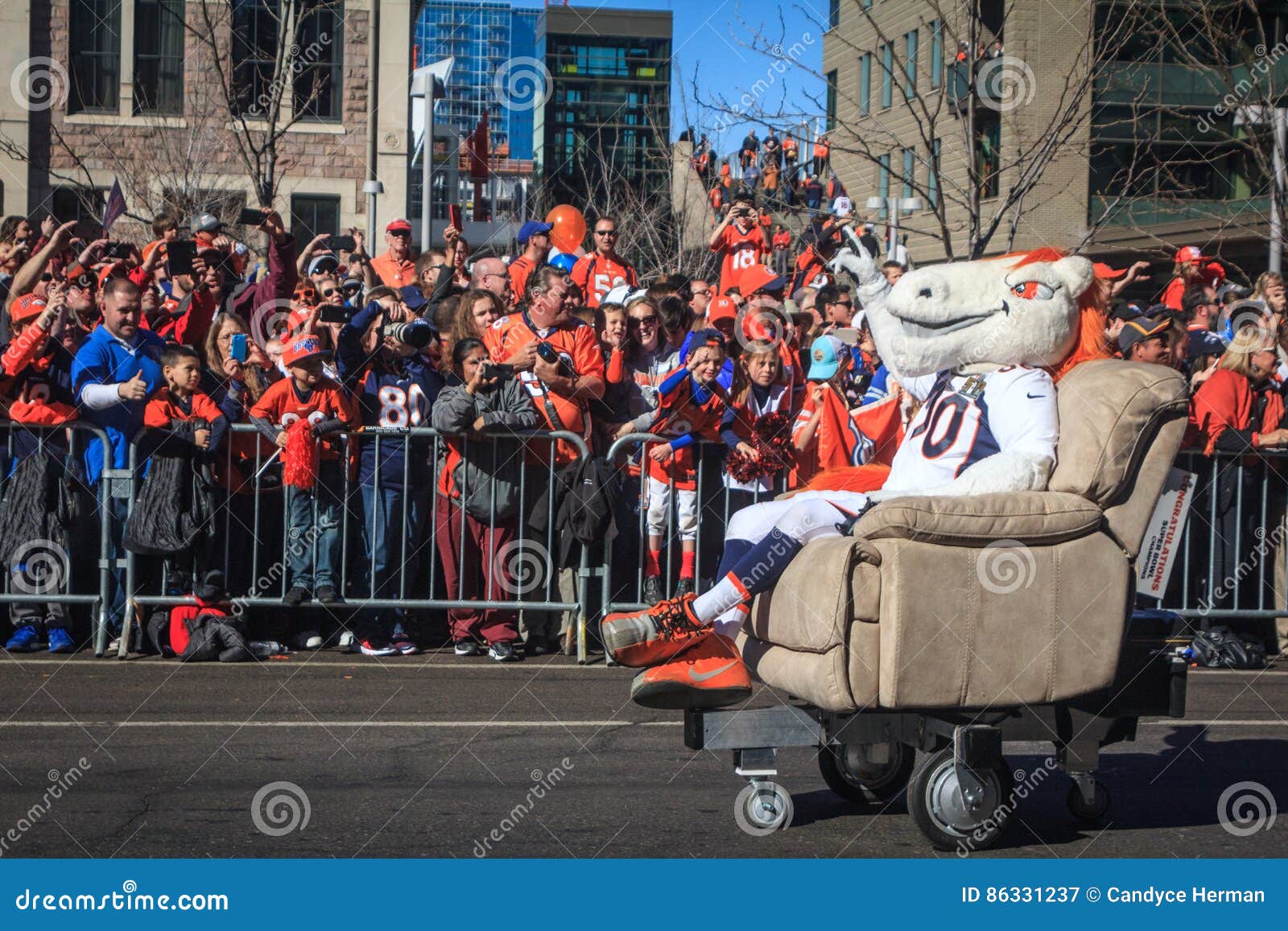Fans Cheering for Super Bowl Mascot Editorial Photography - Image of ...
