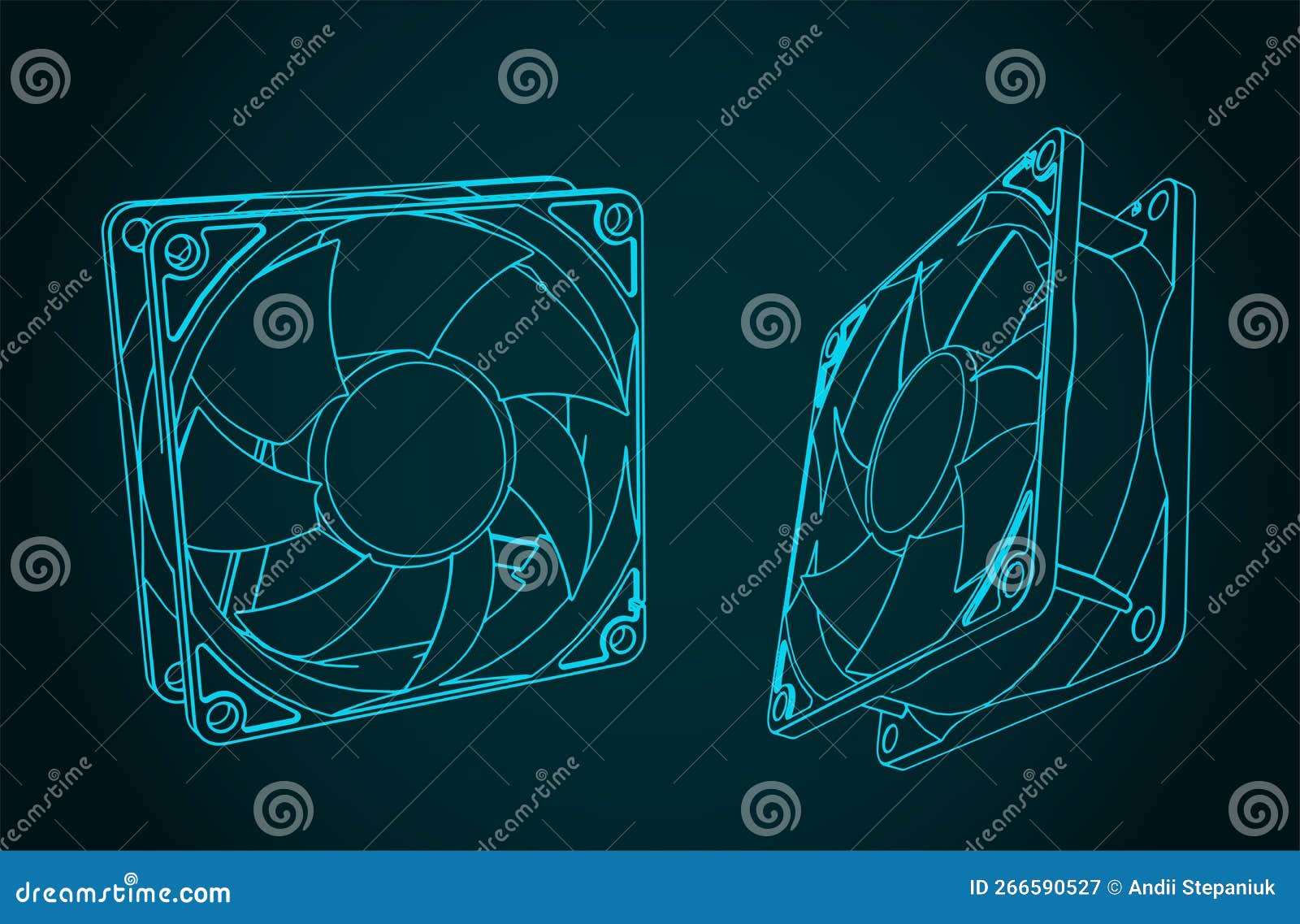 Fans for CPU Coolers and Computer Cases Stock Vector - Illustration of ...