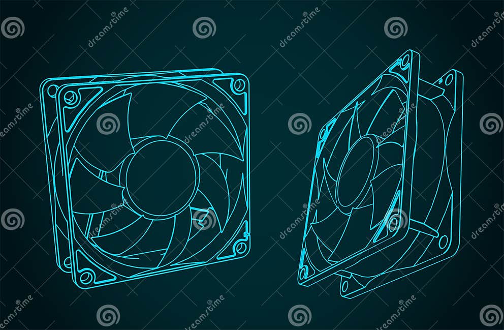 Fans for CPU Coolers and Computer Cases Stock Vector - Illustration of ...