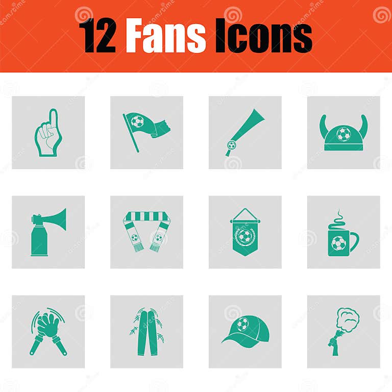 Fans icon set stock vector. Illustration of match, collection - 94749760