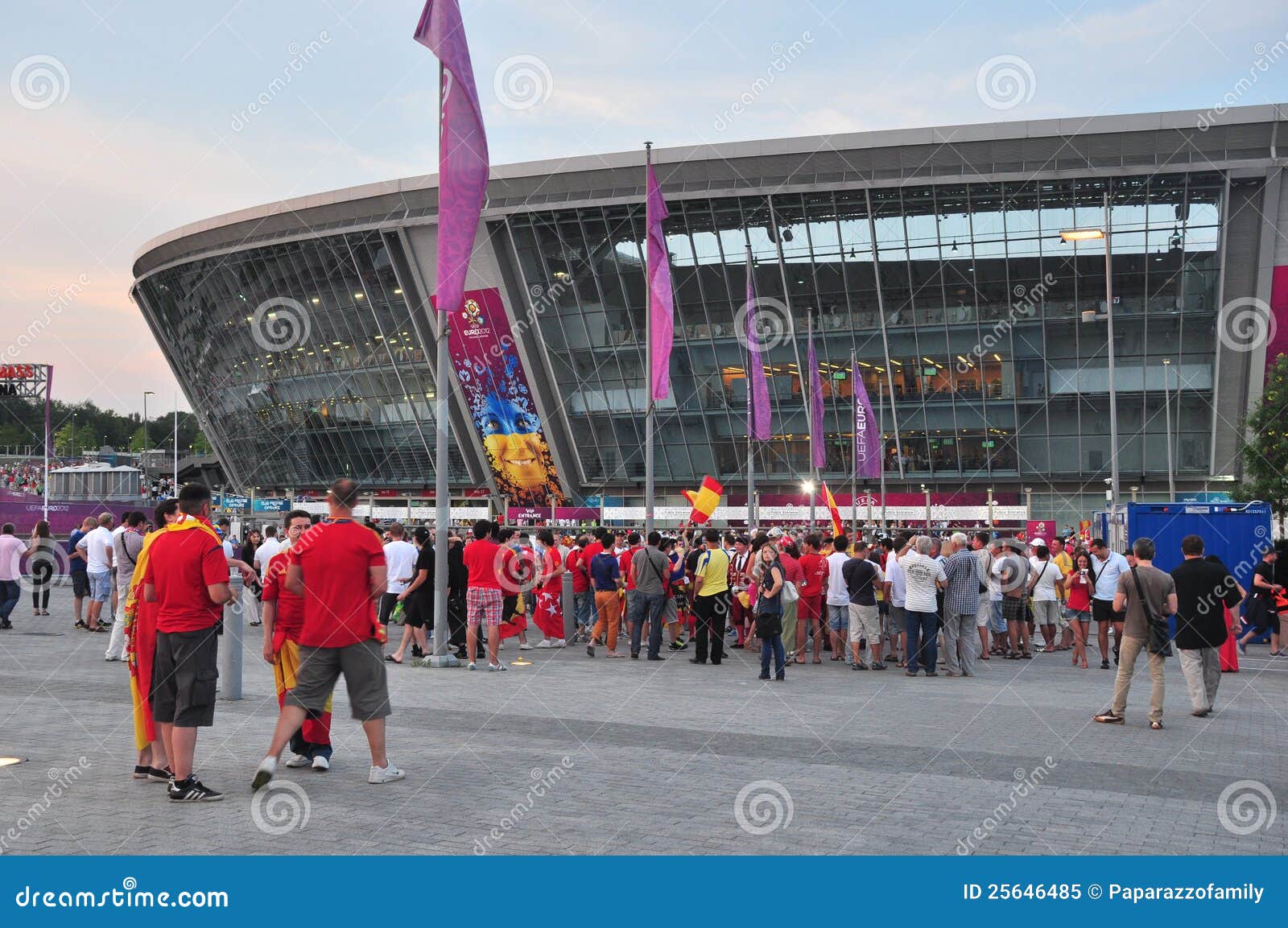 Fans Near the Donbass Arena Stadium Editorial Image - Image of arms ...