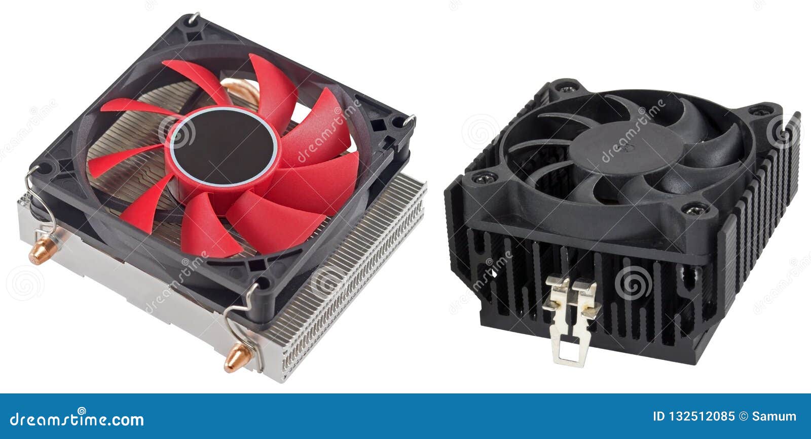 Cooling fans with heatsink stock image. Image of component - 132512085