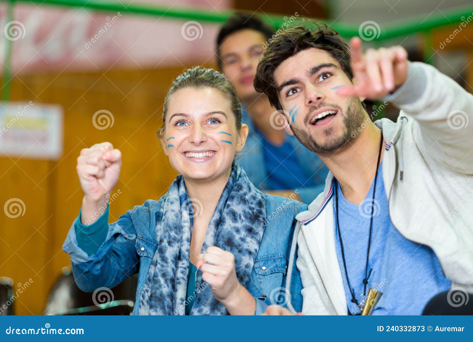 Fans shouting on bleacher stock image. Image of champion - 240332873