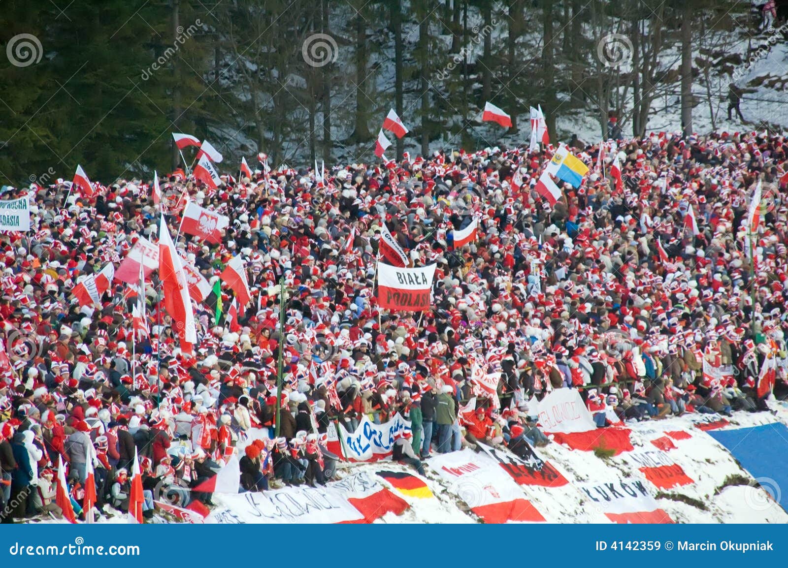 Fans of Ski Jumping editorial stock image. Image of jump - 4142359