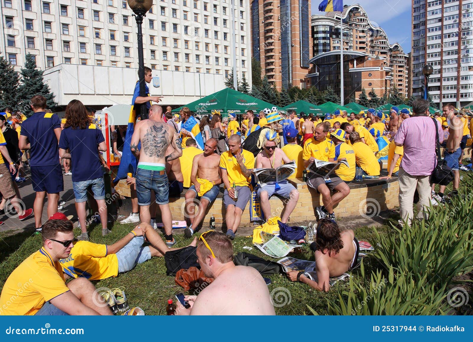 Fans of the Swedish Football Team Have Rest Editorial Stock Image ...
