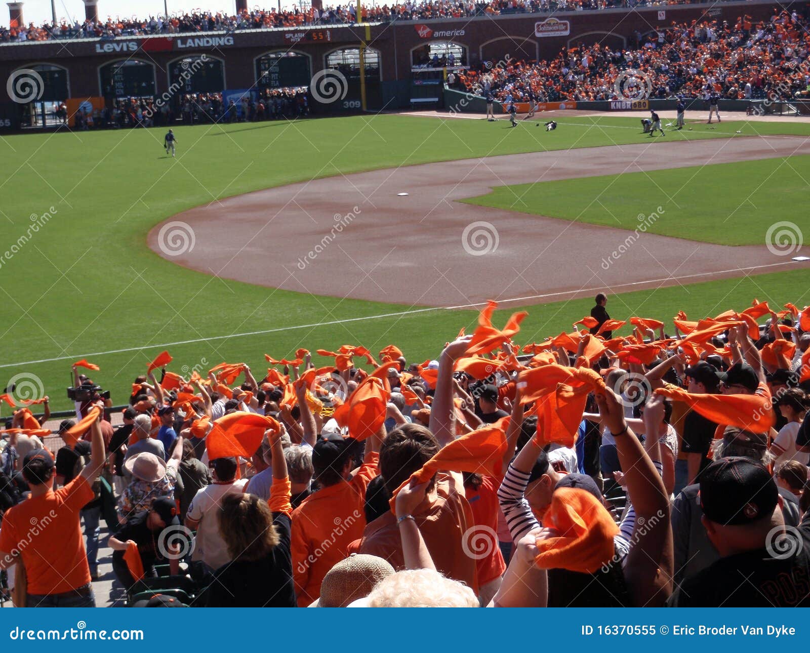 Fans Wave Orange Towels Pump Up Team before Game Editorial Image ...