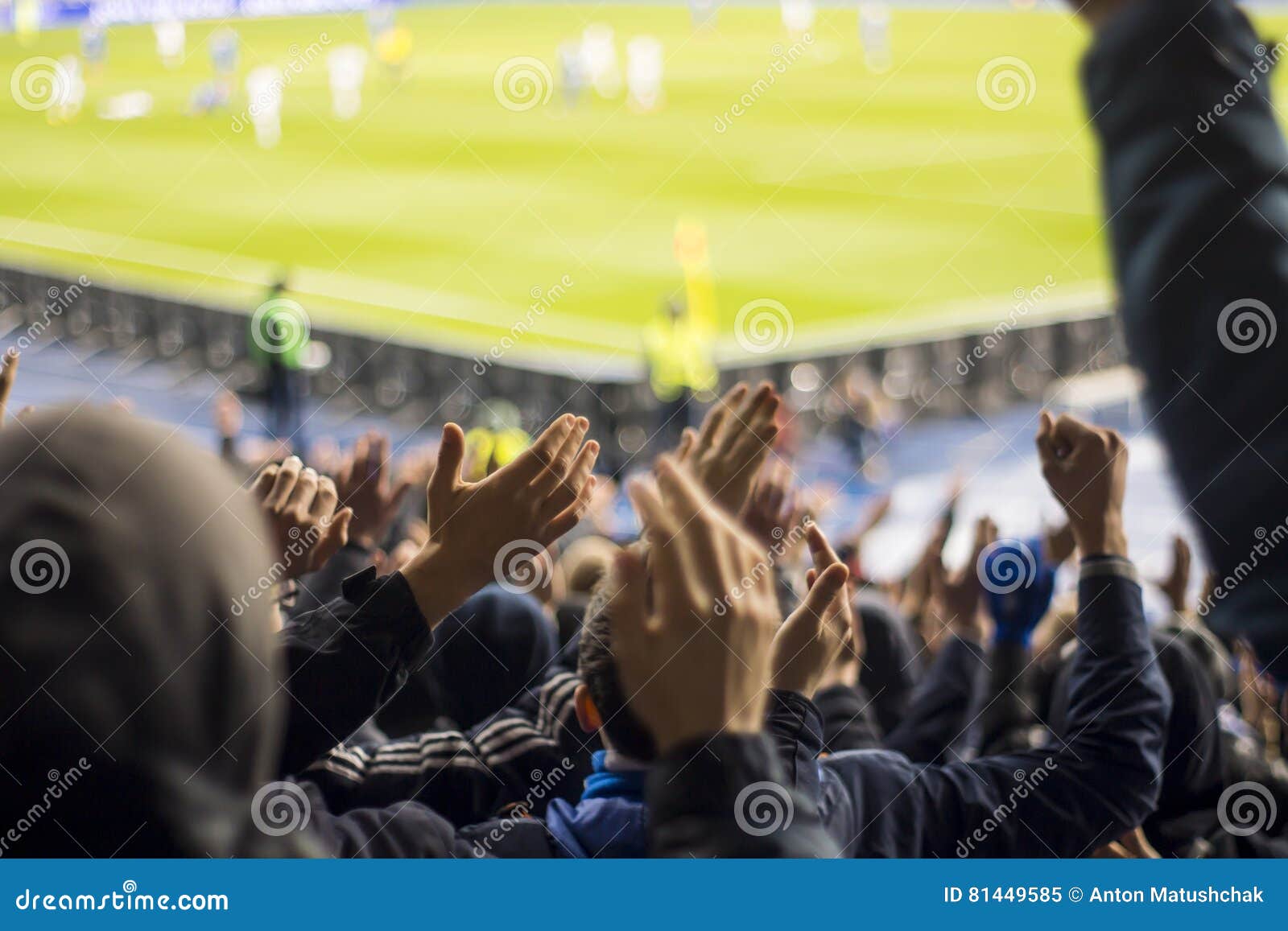 Fans Who Clap Their Hands at the Stadium Editorial Image - Image of ...