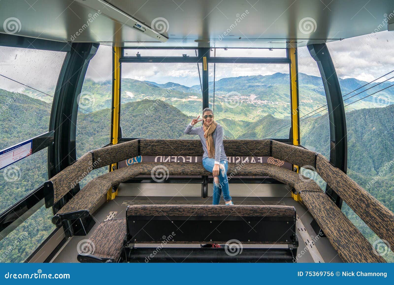 Fansipan Cable Car stock photo. Image of rice, gondola - 75369756