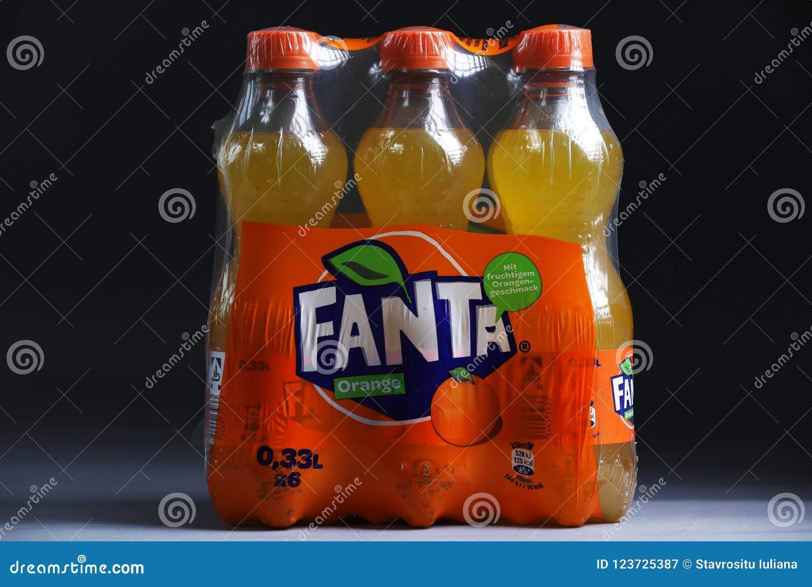 Fanta pack of drinks editorial photography. Image of private - 123725387