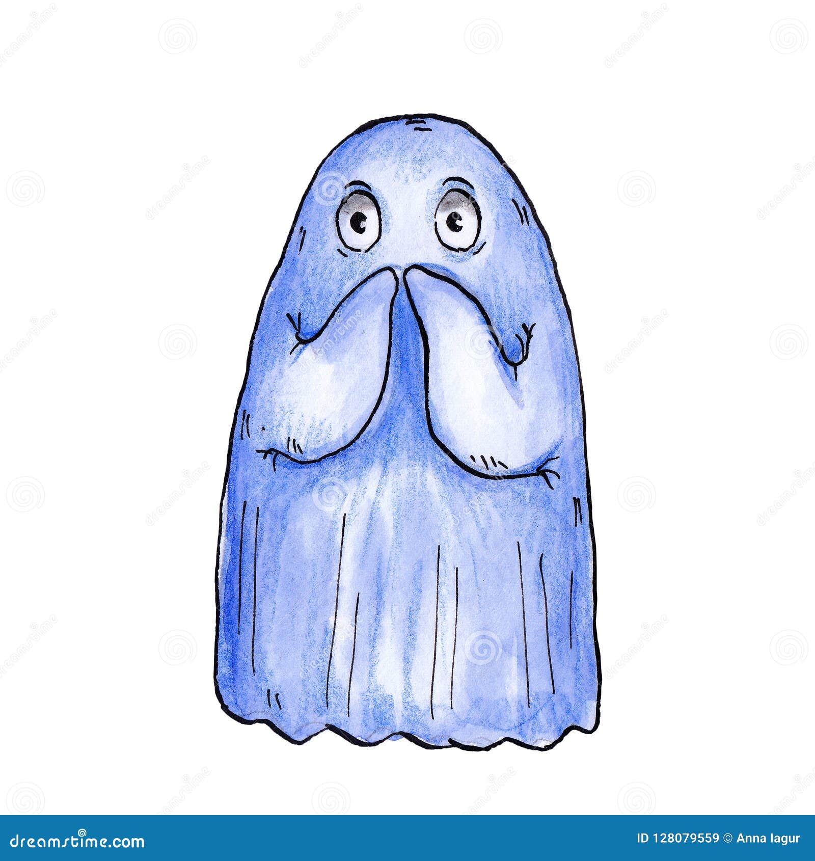 Fantasma asustado lindo stock de ilustración. Ilustración de fantasma ...